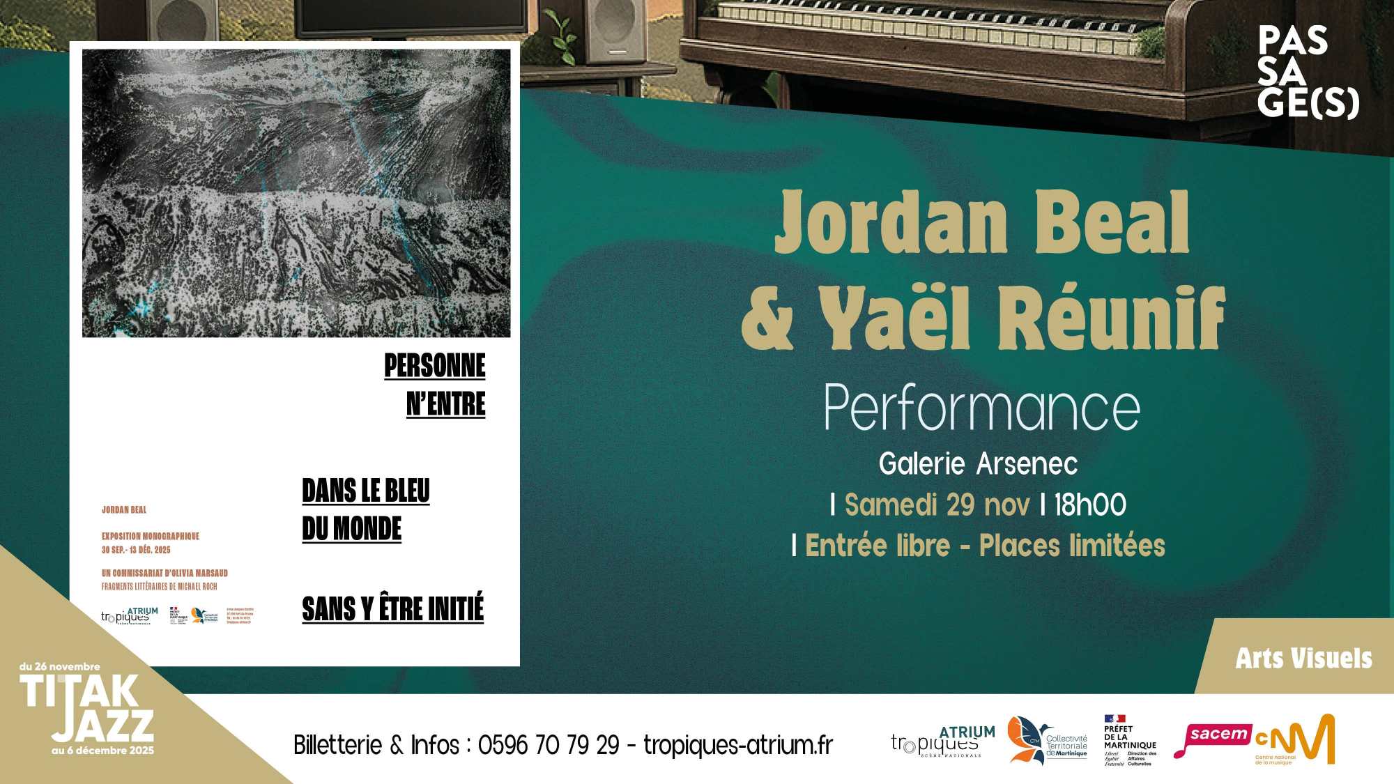 Performance Jordan Beal & Yaël Réunif – Titak Jazz – Tropiques Atrium ...